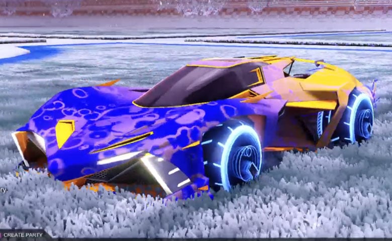 Rocket League Orange Chikara GXT Design With Bubbly & Crimson Yankii RL