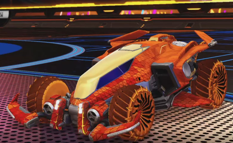 Rocket League Vulcan Design With Orange Trigon & Glaive
