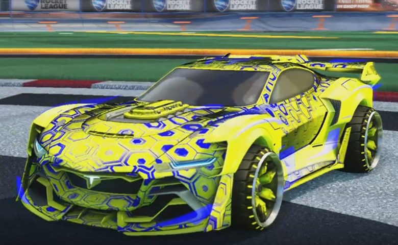 Rocket League Saffron Tyranno GXT Design With Hexed & Saffron Maxle-PA